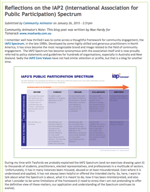 ARTICLE | Reflections on the IAP2 Spectrum