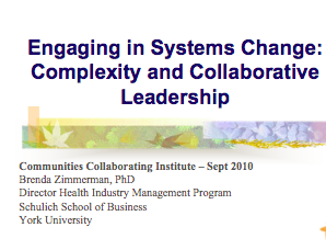 TOOL | Systems Change: Complexity & Collaborative Leadership